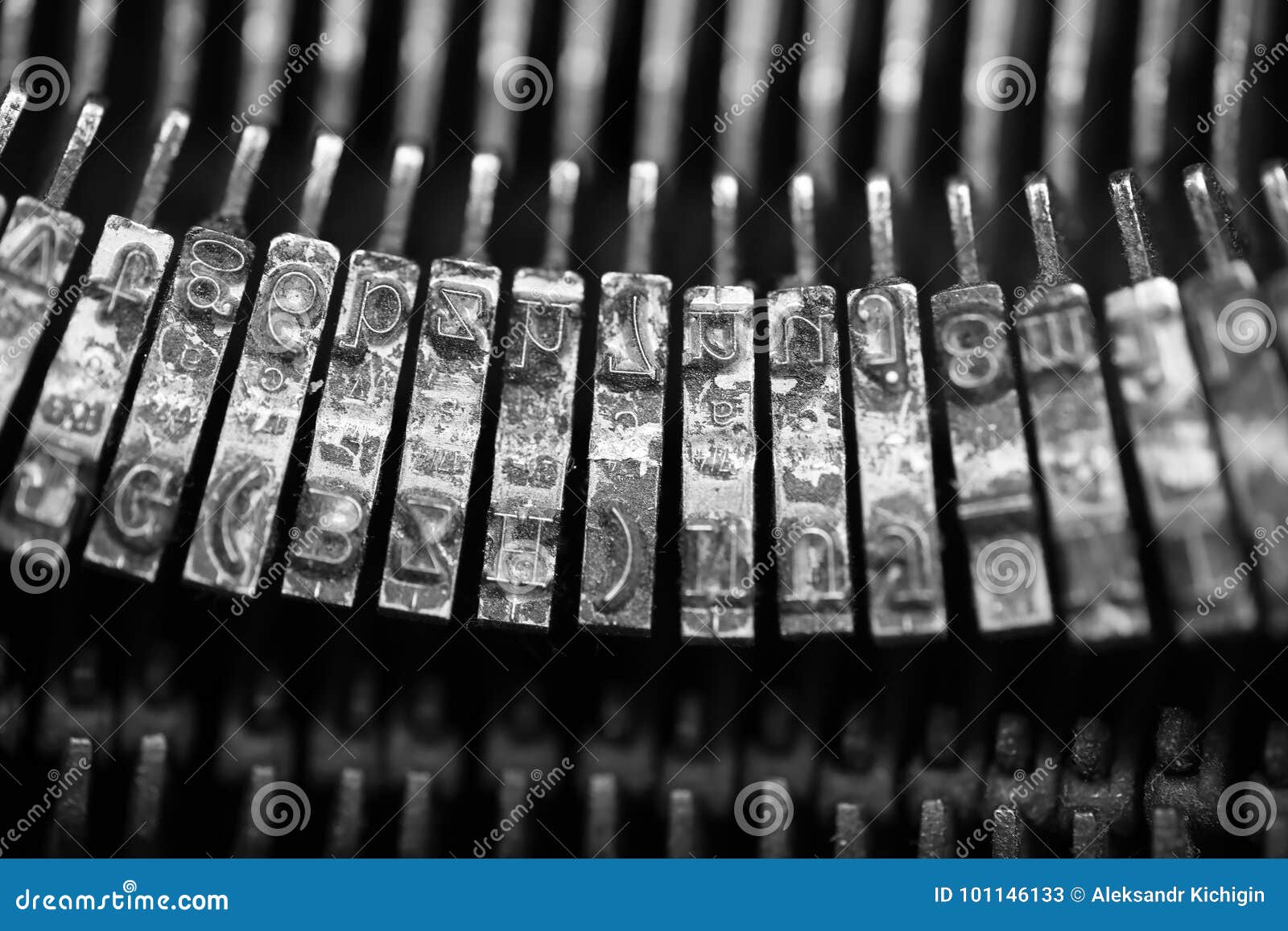 Different Small Metal Elements of an Old Typewriter Stock Image - Image ...