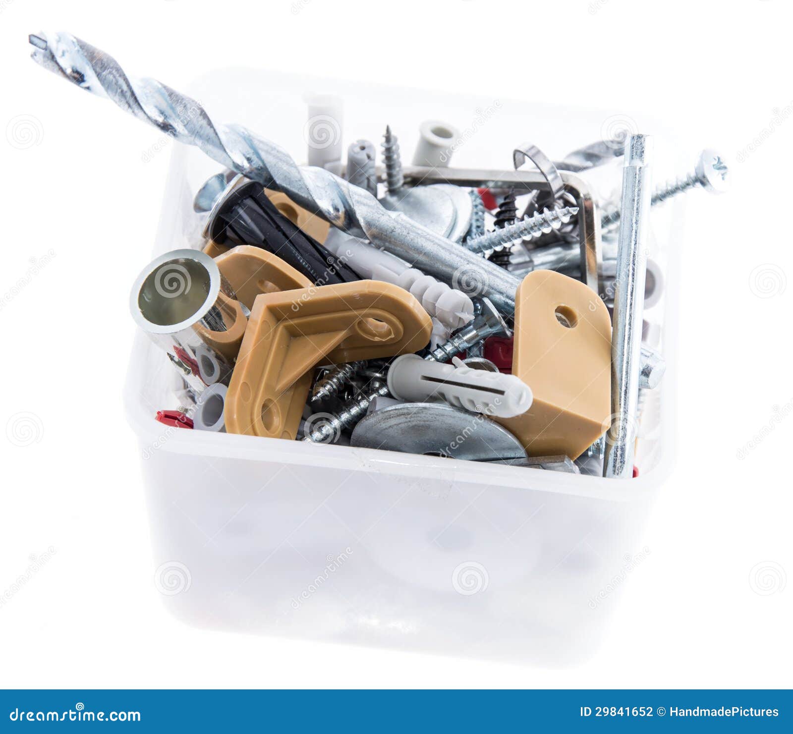 Different Small Parts Isolated on White Stock Photo - Image of iron ...