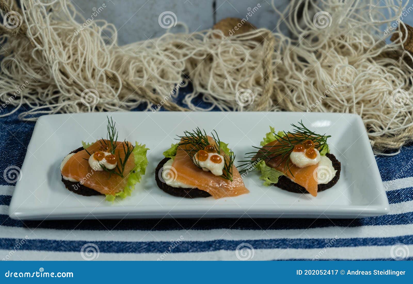 Smoked fish canapes stock image. Image of canapes, food - 202052417