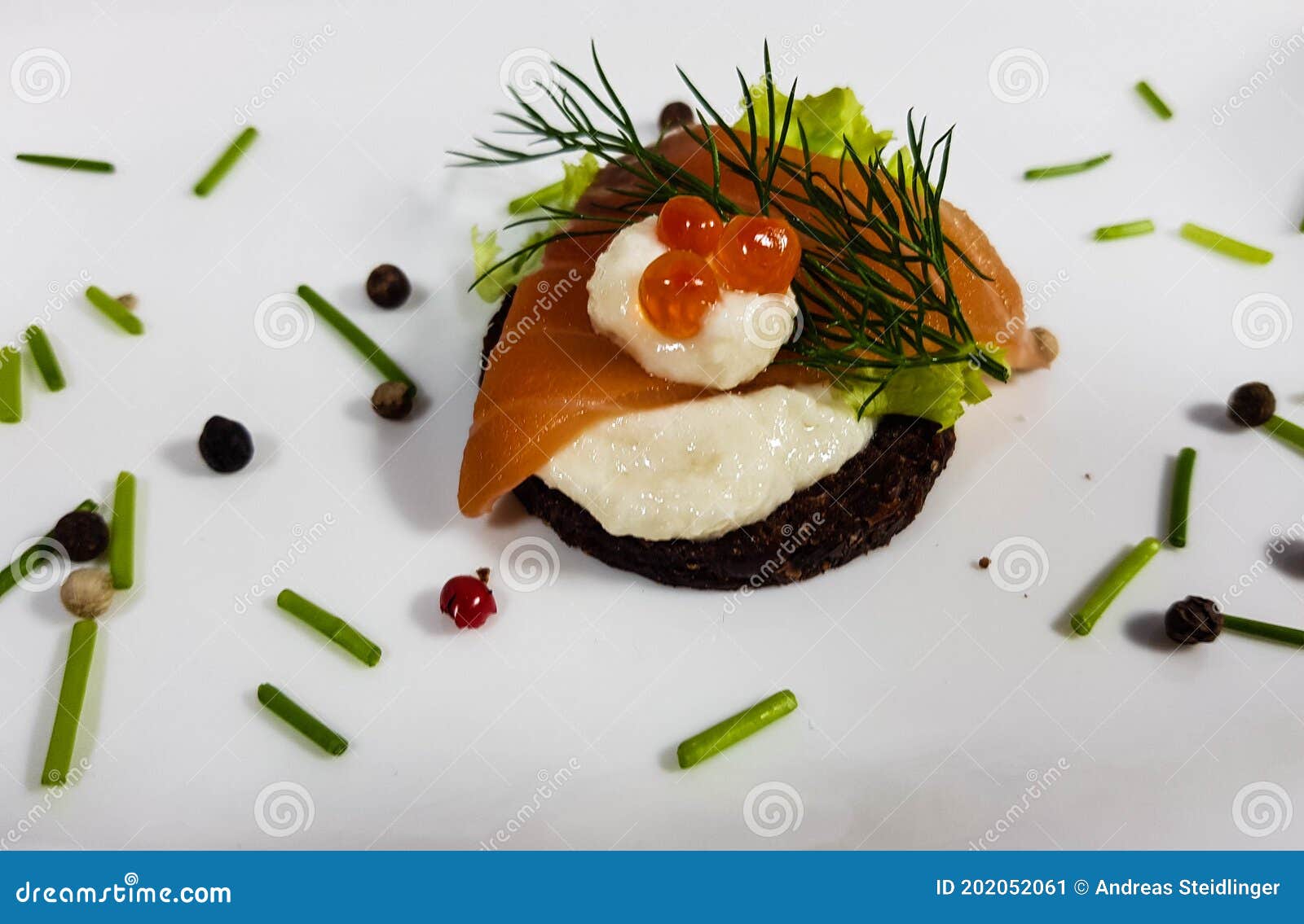 Smoked fish canapes stock image. Image of herb, dinner - 202052061