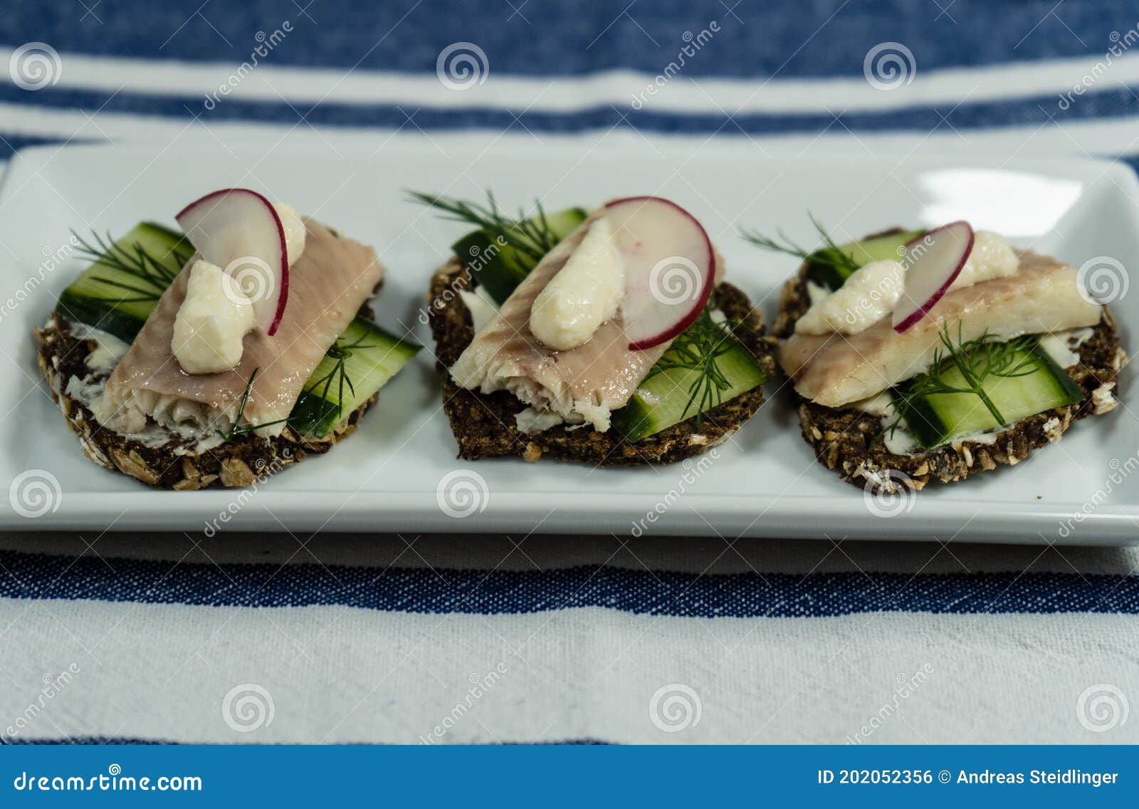 Smoked fish canapes stock photo. Image of healthy, fish - 202052356