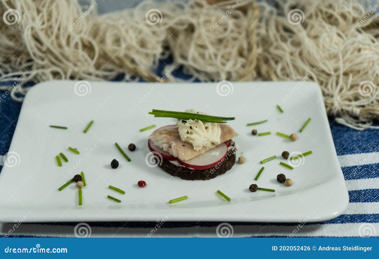 Smoked fish canapes stock photo. Image of mackerel, halibut - 202052426
