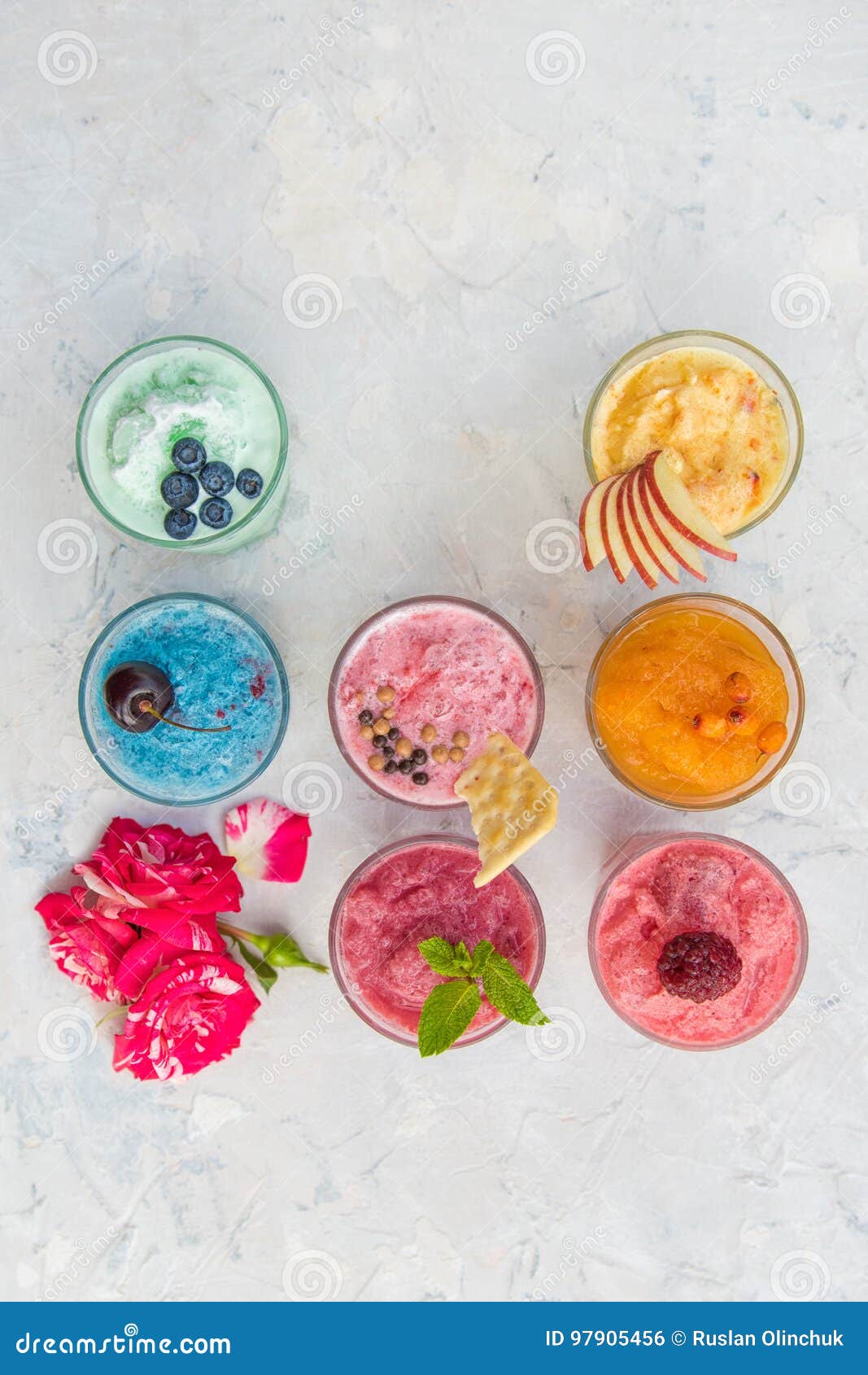Different smoothie set stock photo. Image of dairy, background - 97905456