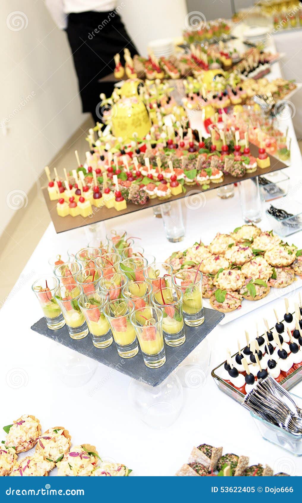 Different Snack and Canape on a Table Stock Image - Image of metal ...