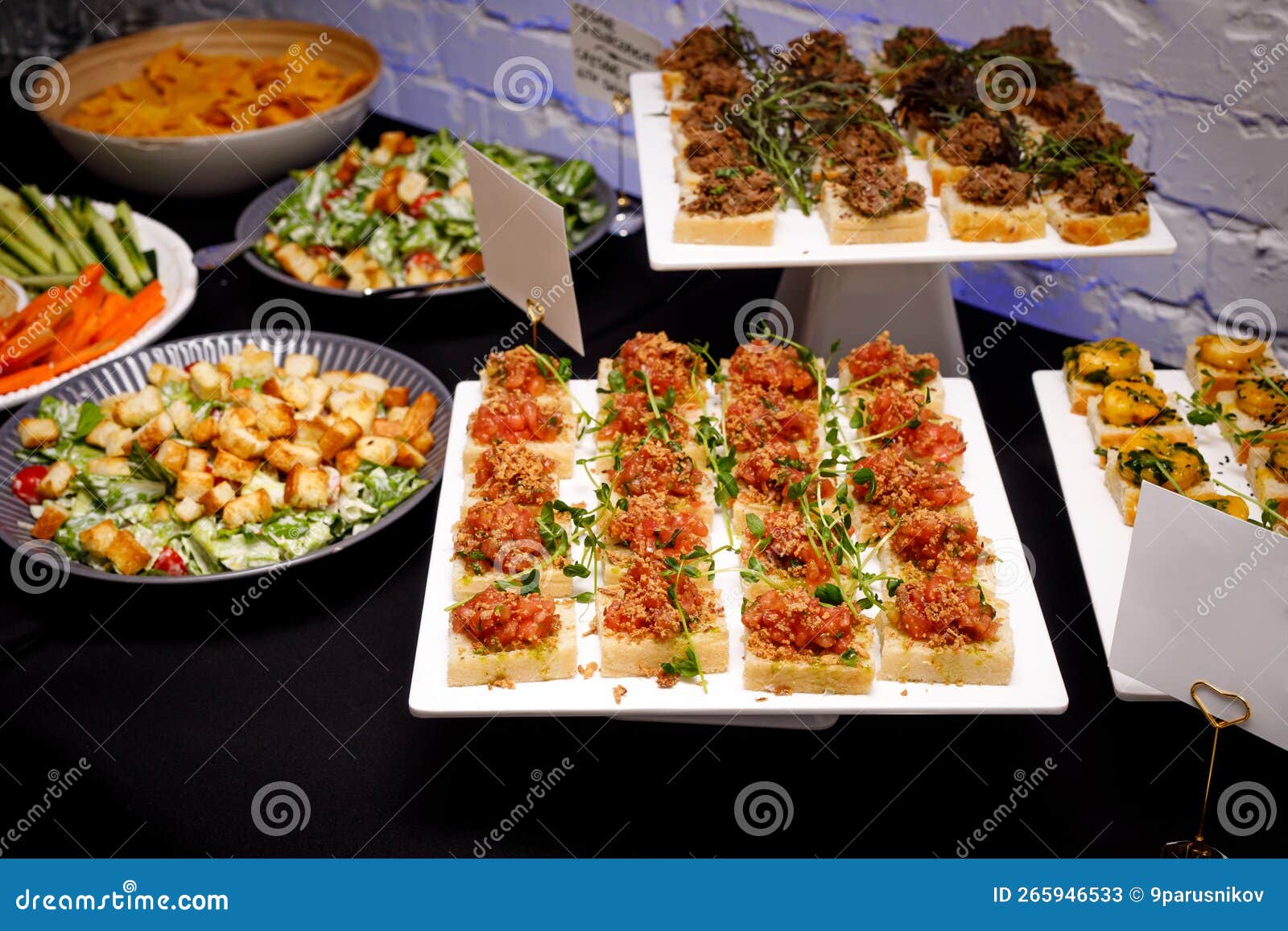 Different Snacks on the Event Table. Stock Image - Image of appetizer ...