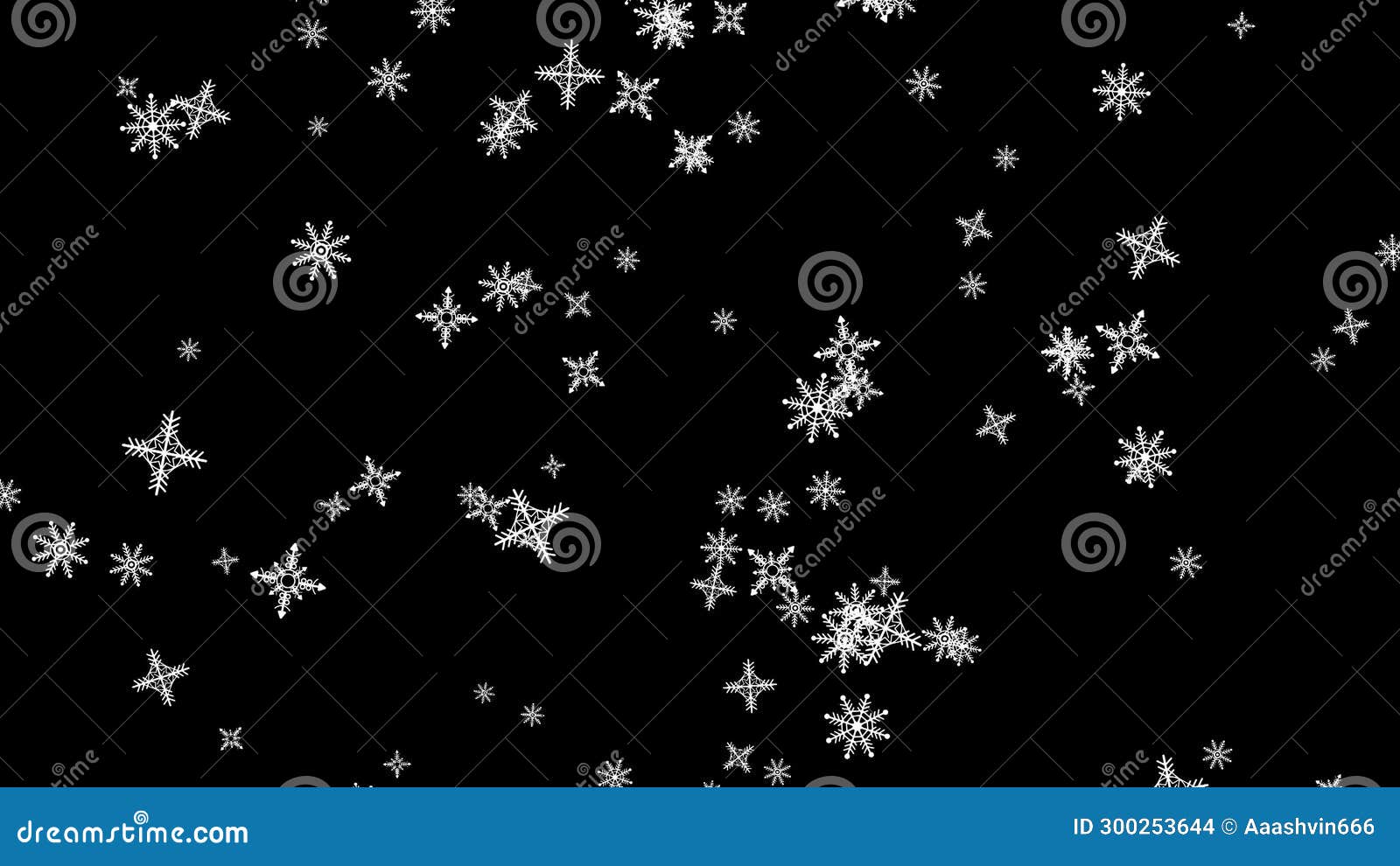 Different Snow Particles Falling Down Animation on Black Screen Stock ...