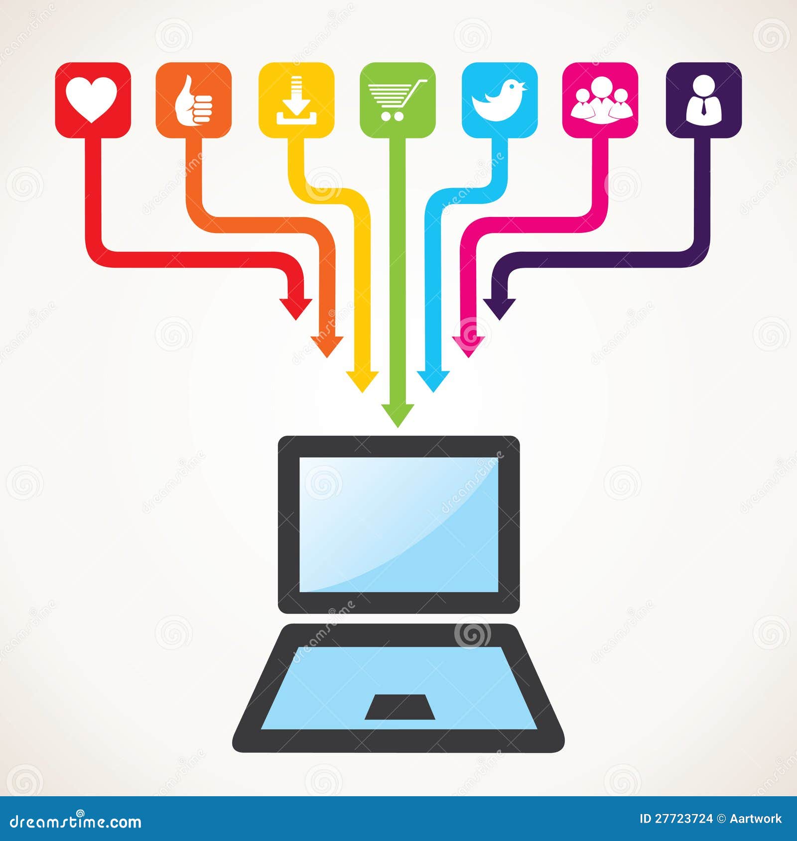 Different Social and Technology Icon Stock Vector - Illustration of ...