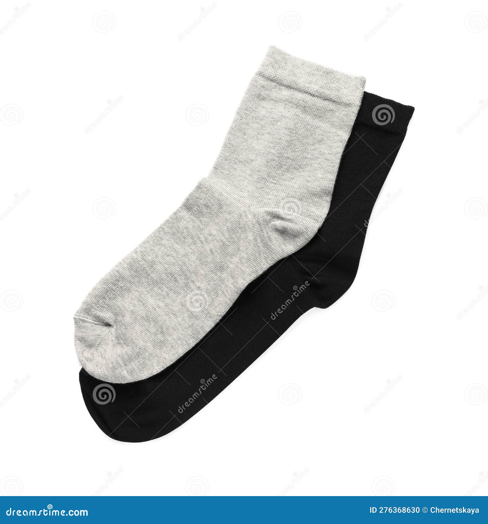 Different Socks Isolated on White, Top View Stock Photo - Image of ...