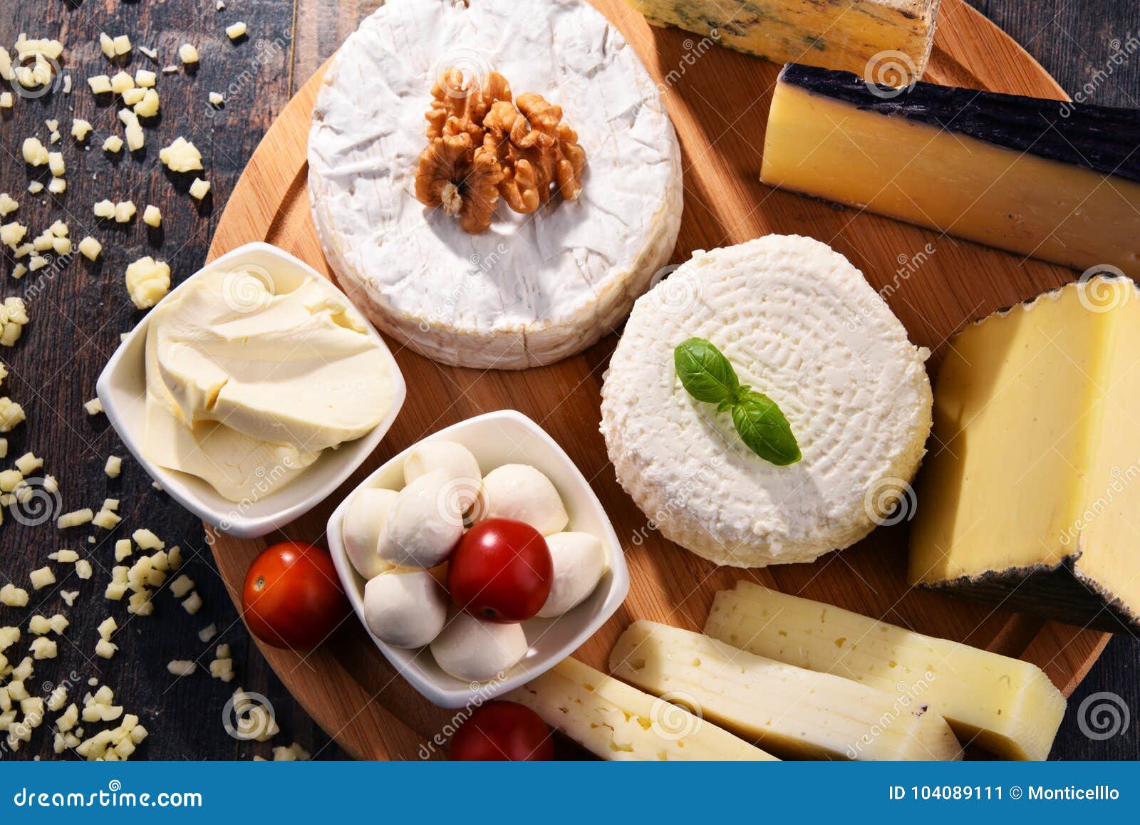 Different Sorts of Cheese on Kitchen Table Stock Image - Image of spice ...