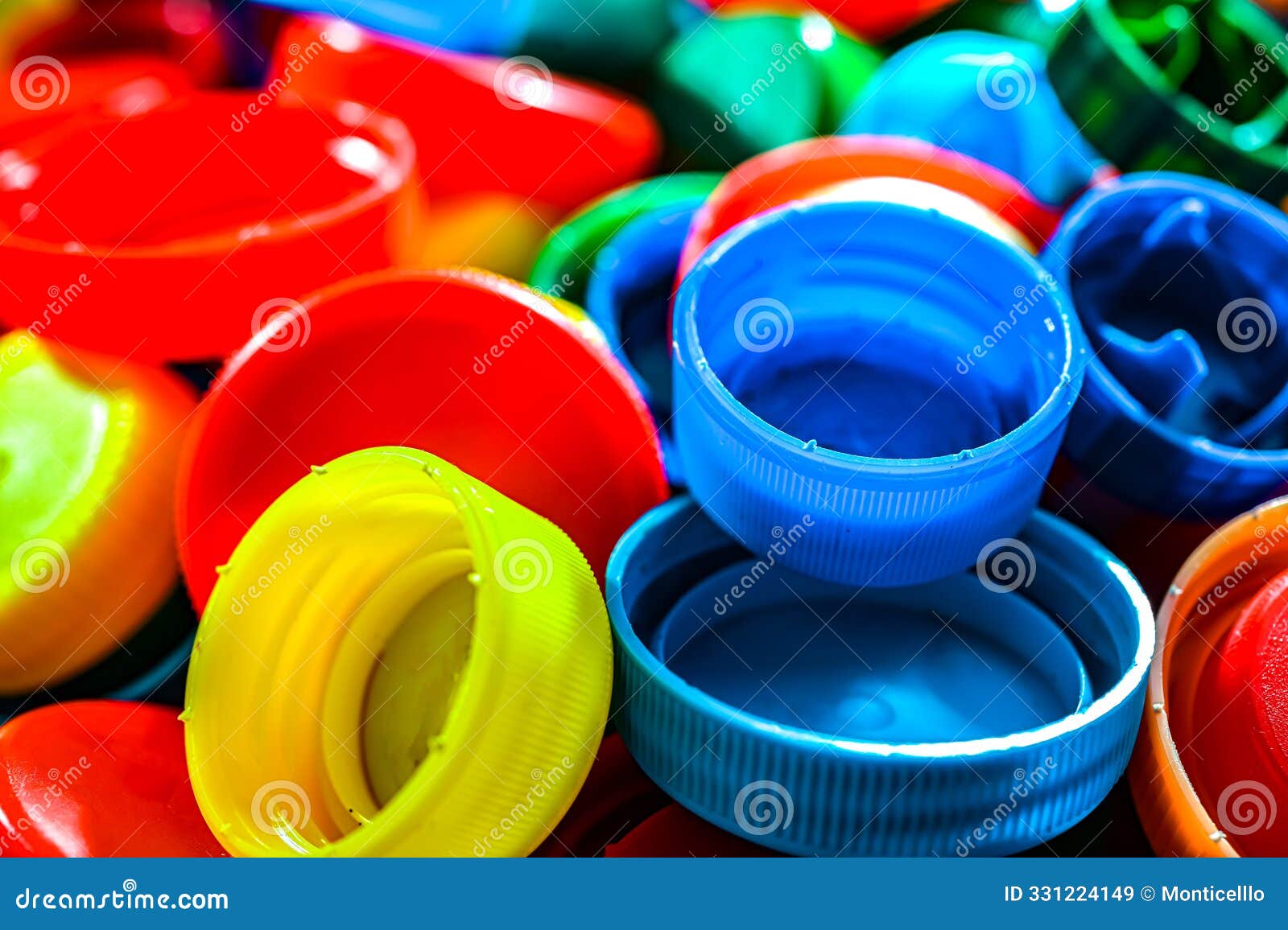 Different Sorts of Colorful Plastic Bottle Caps. Recycling Stock Image ...