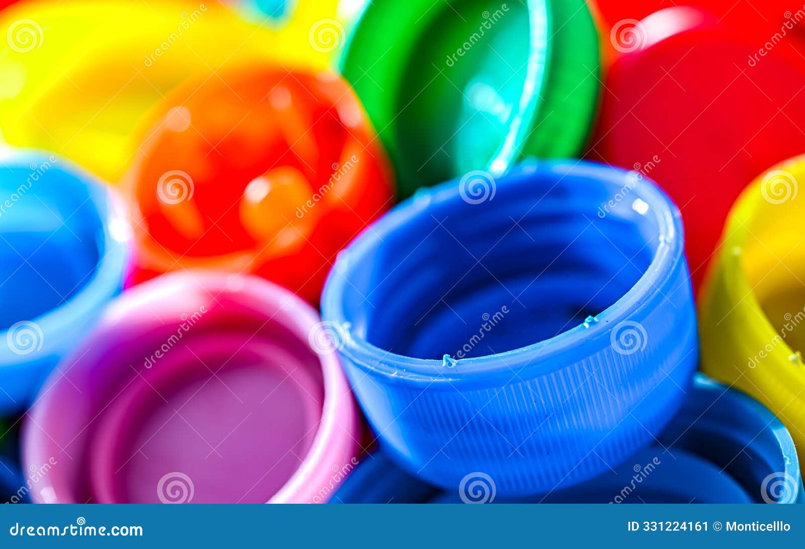 Different Sorts of Colorful Plastic Bottle Caps. Recycling Stock Image ...