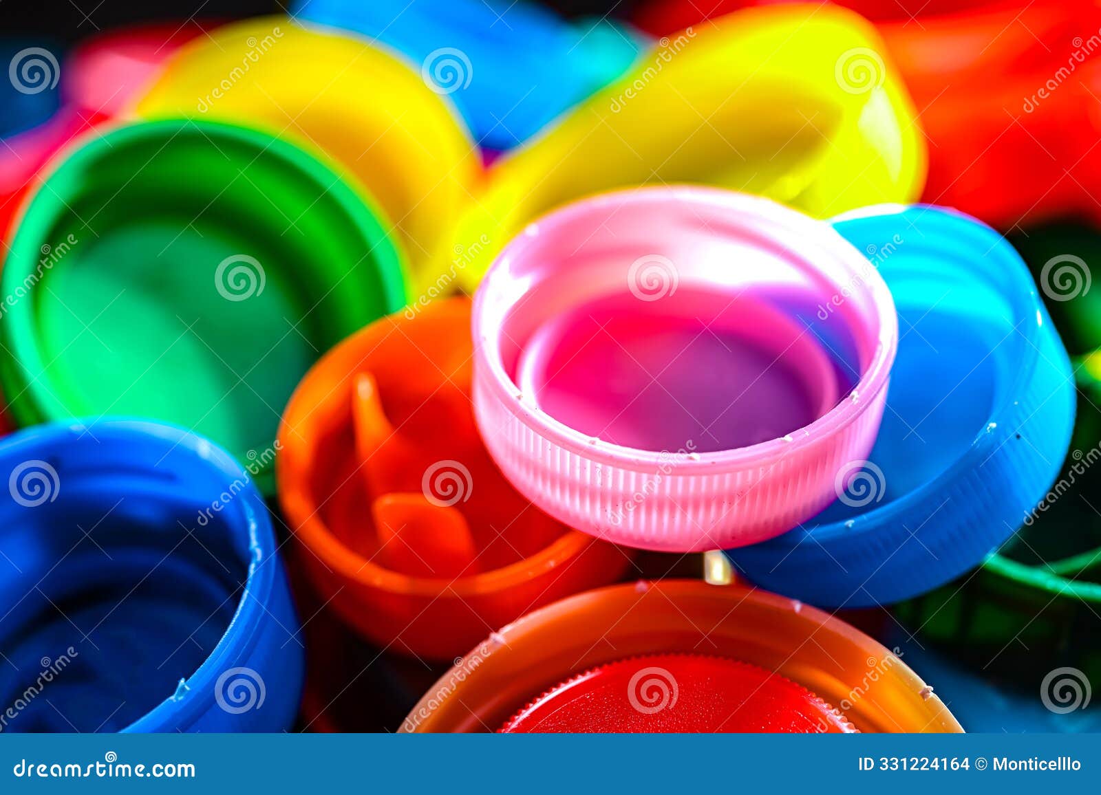 Different Sorts of Colorful Plastic Bottle Caps. Recycling Stock Photo ...