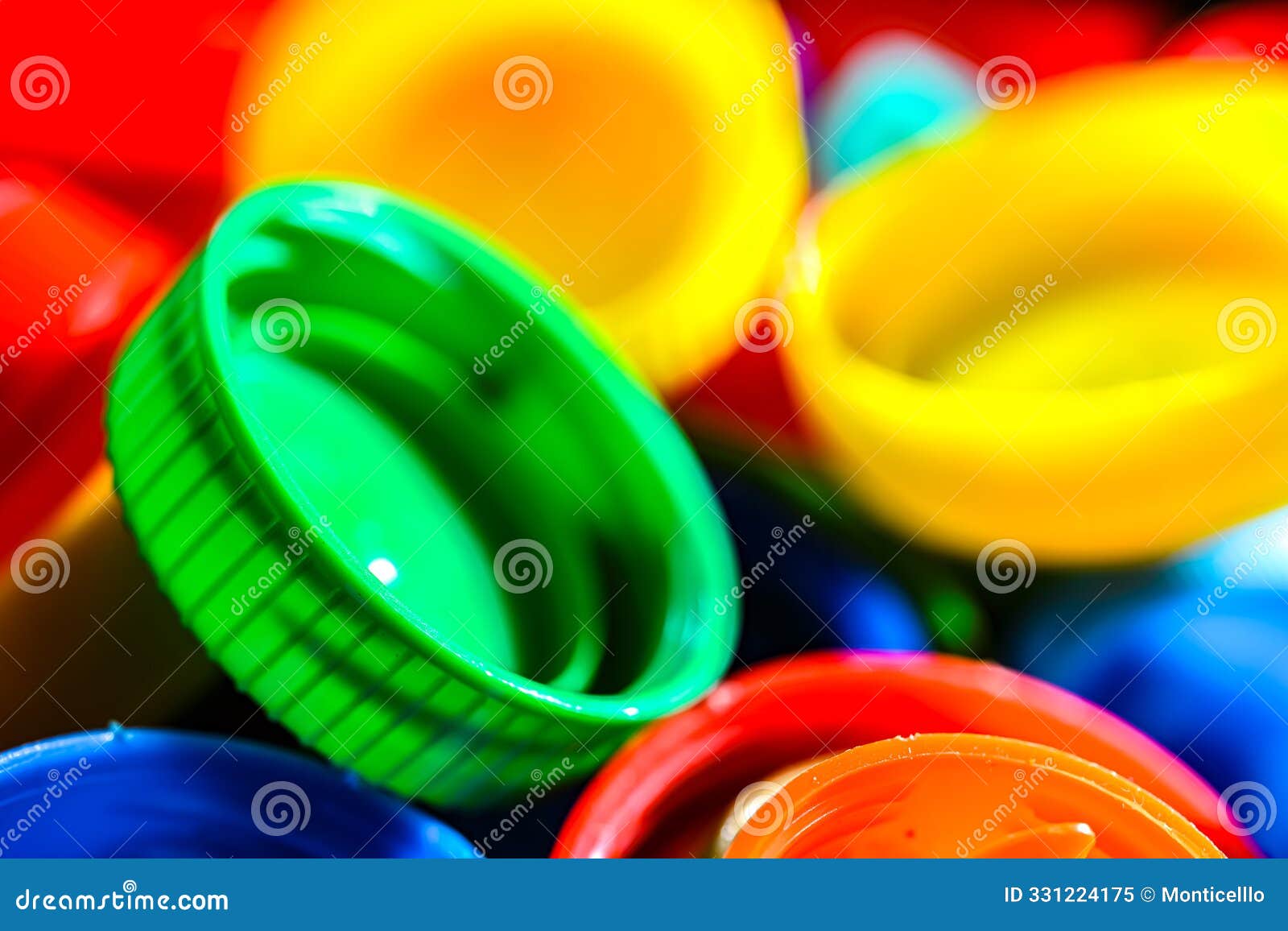 Different Sorts of Colorful Plastic Bottle Caps. Recycling Stock Image ...