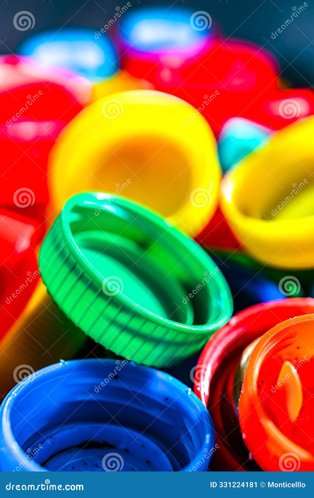 Different Sorts of Colorful Plastic Bottle Caps. Recycling Stock Image ...