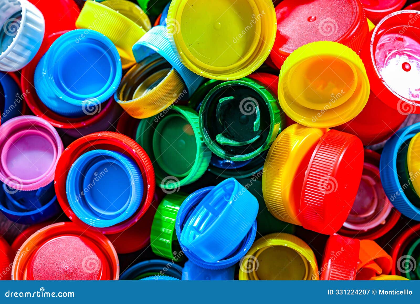 Different Sorts of Colorful Plastic Bottle Caps. Recycling Stock Image ...