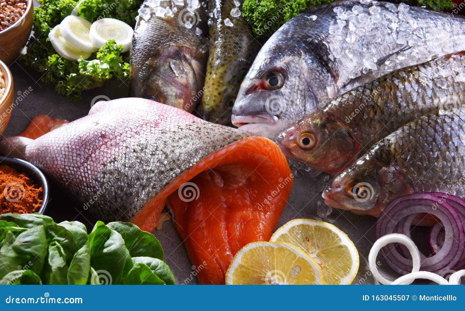 Different Sorts of Fish on Kitchen Table Stock Image - Image of diet ...