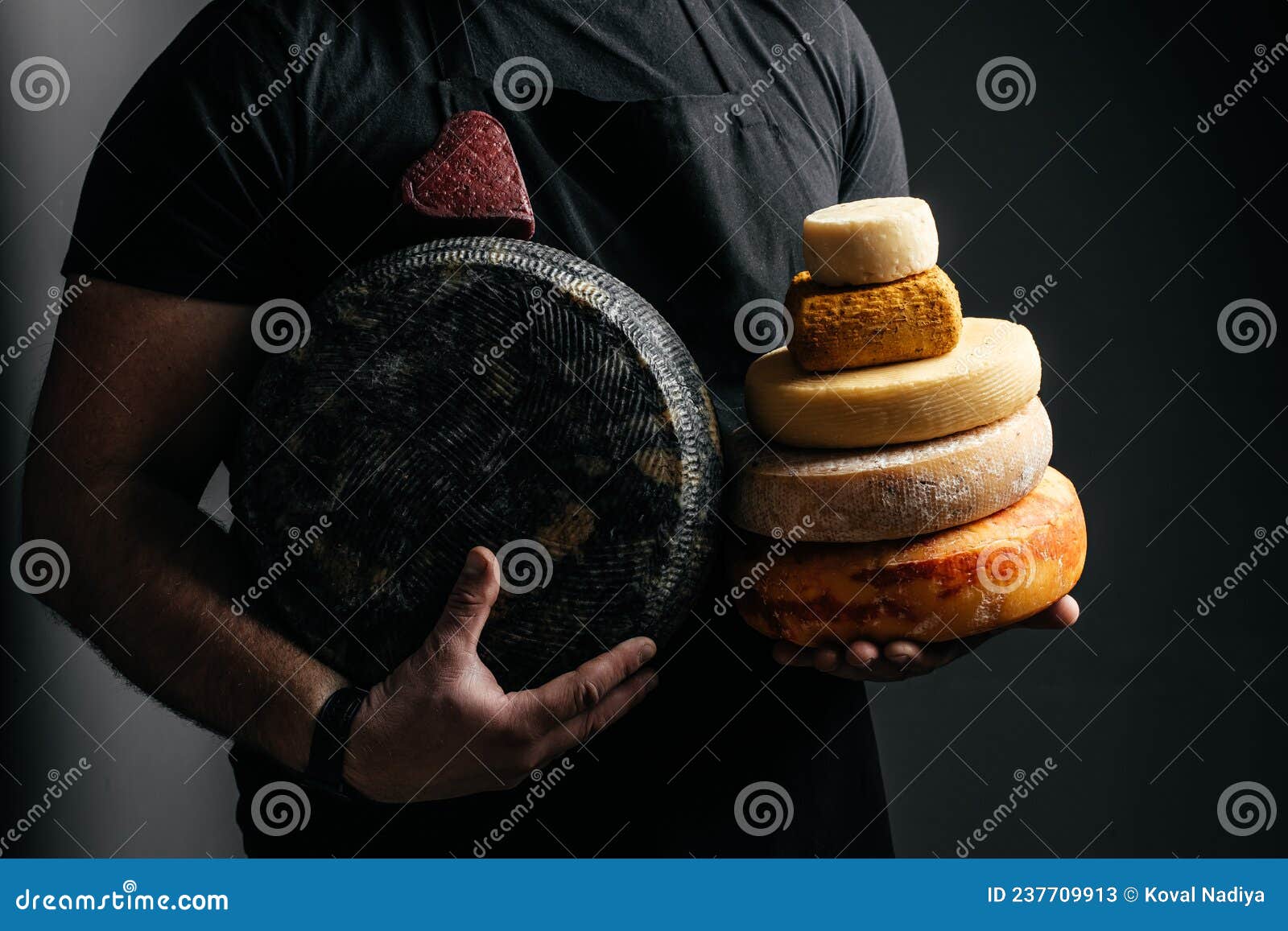 Different Sorts of Hard Cheese Wheels in the Hands of a Cheesemaker ...