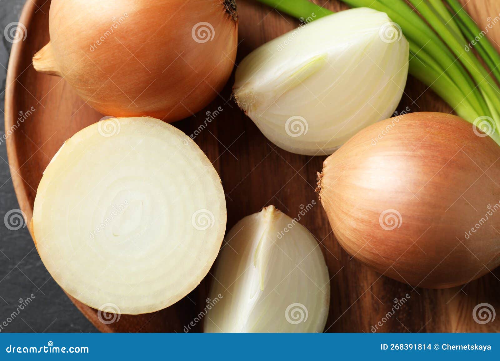 Different Sorts of Onion on Table, Top View Stock Photo - Image of ...