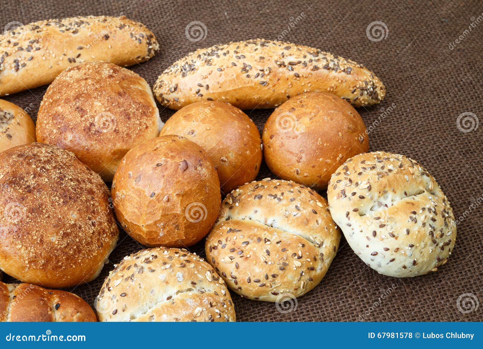 Different Sorts of Wholemeal Breads and Rolls Stock Photo - Image of ...