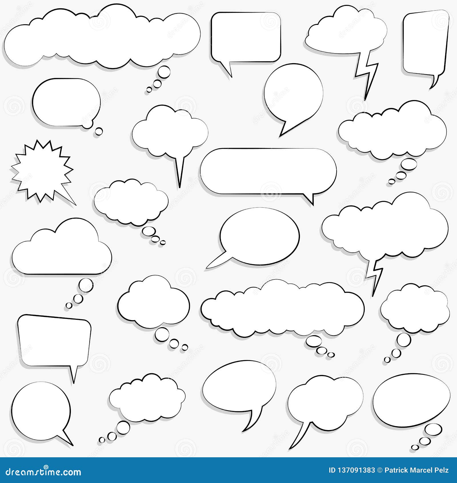 Different Speech Bubbles Collection Stock Vector - Illustration of ...