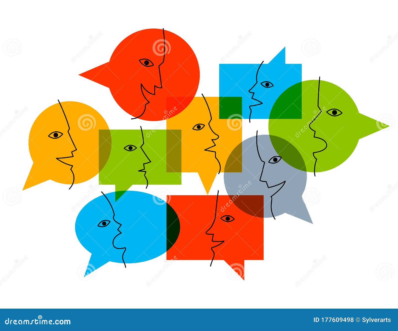 Different Speech Bubbles Composition Vector Flat Design Isolated on ...