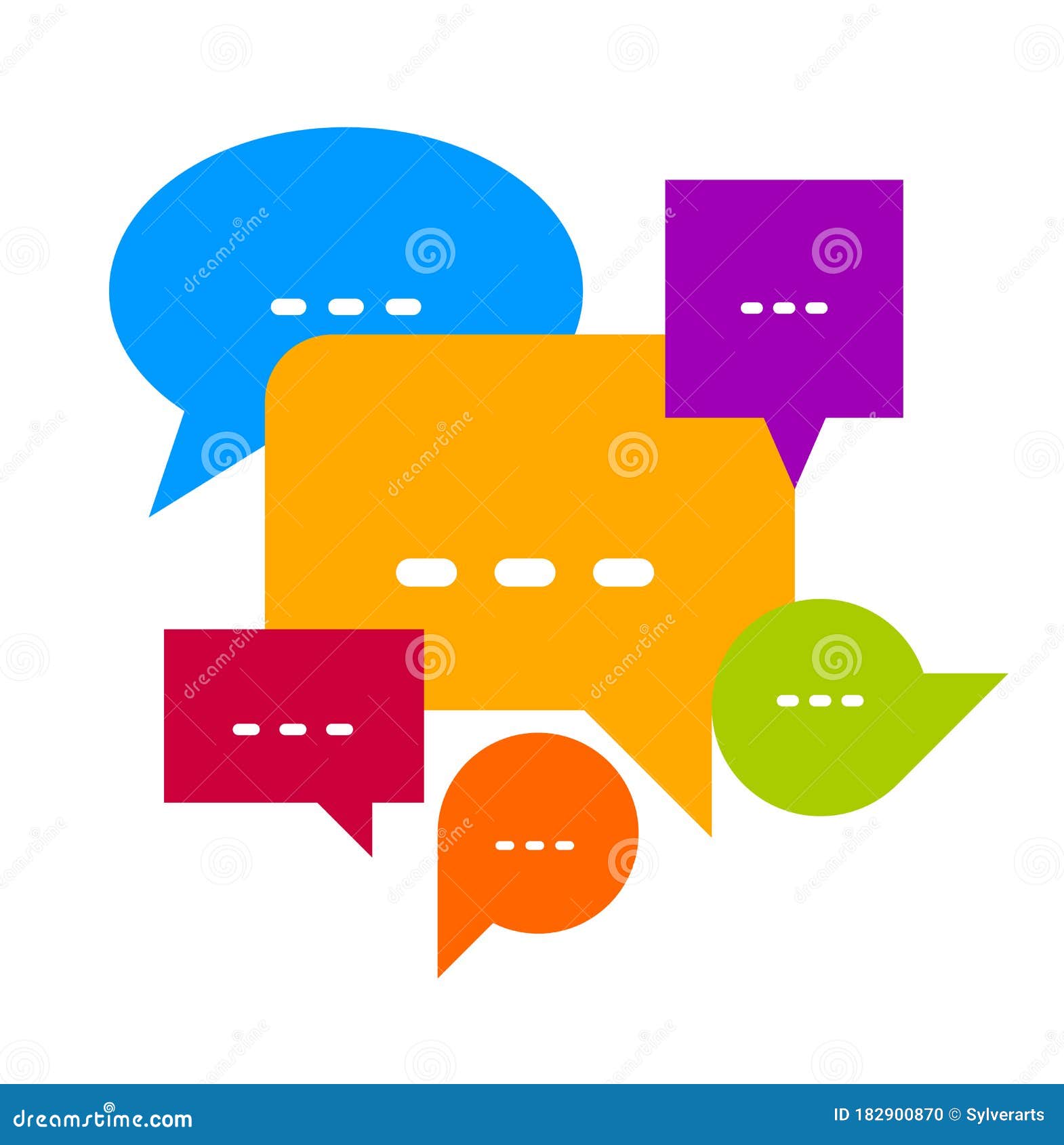 Different Speech Bubbles Composition Vector Flat Design Isolated on ...