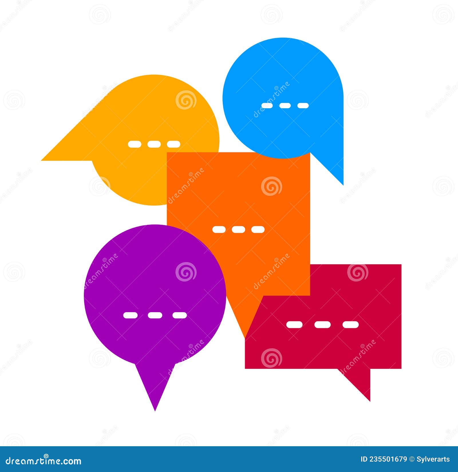 Different Speech Bubbles Composition Vector Flat Design Isolated on ...