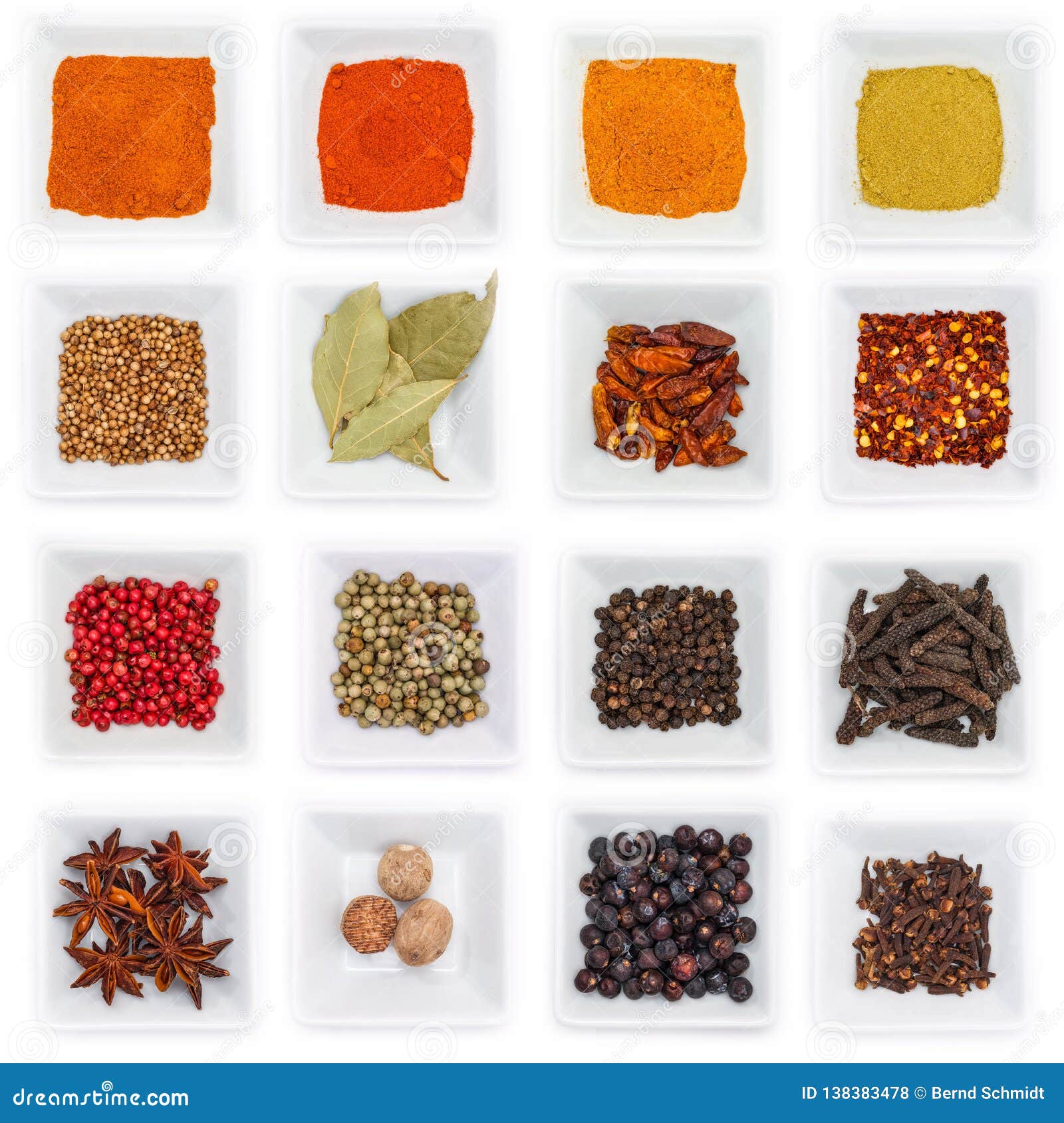 Different Spices and Herbs in a White Bowl Stock Photo - Image of long ...