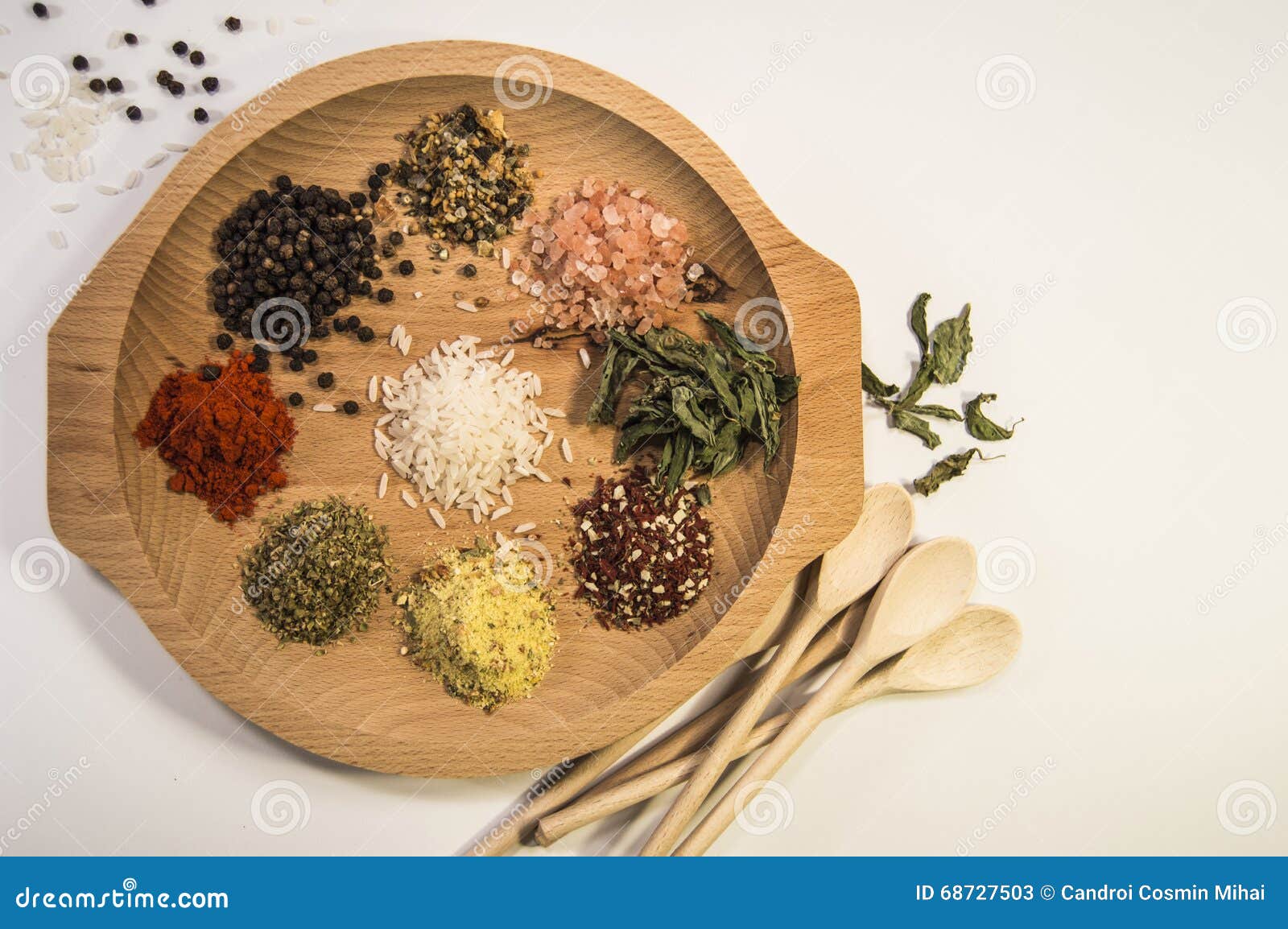 Different Spices on a Platter Stock Image - Image of black, lifestyle ...