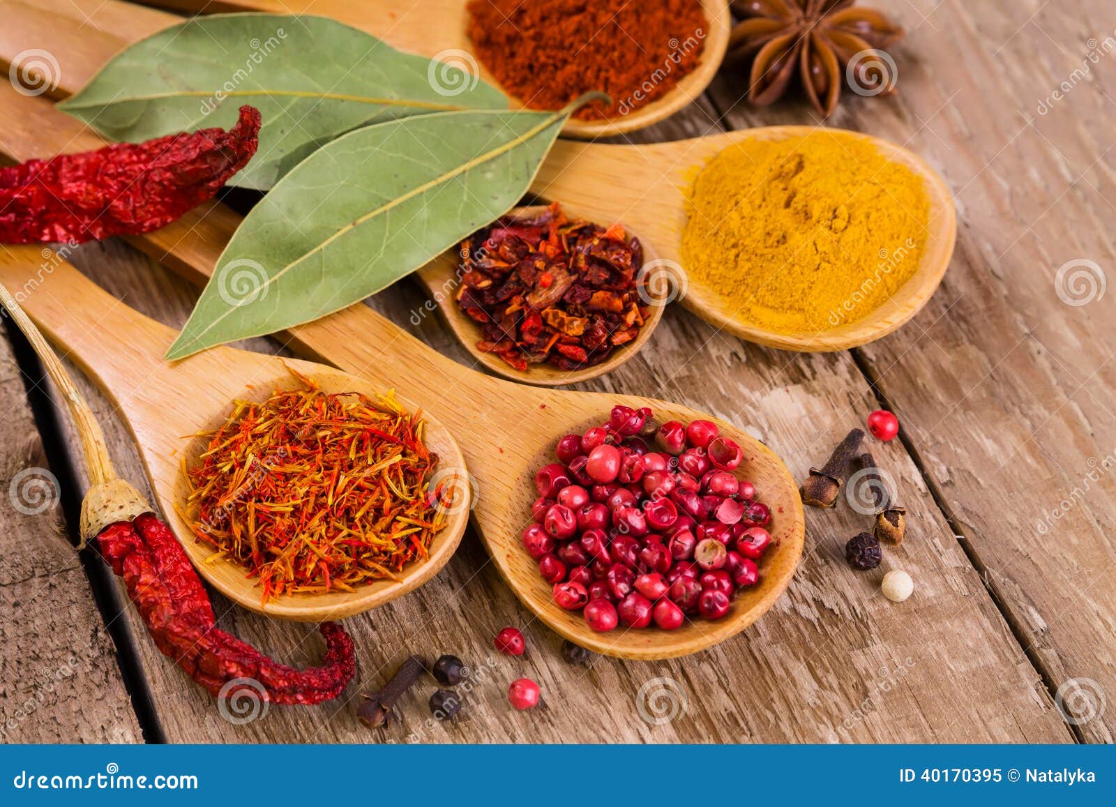 Different spices stock image. Image of curry, herb, garlic - 40170395