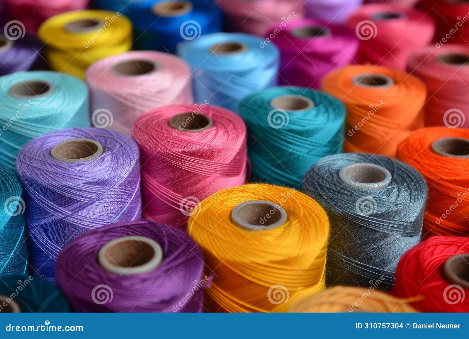 Different Spools of Cotton Threads in Various Colors Stock Illustration ...