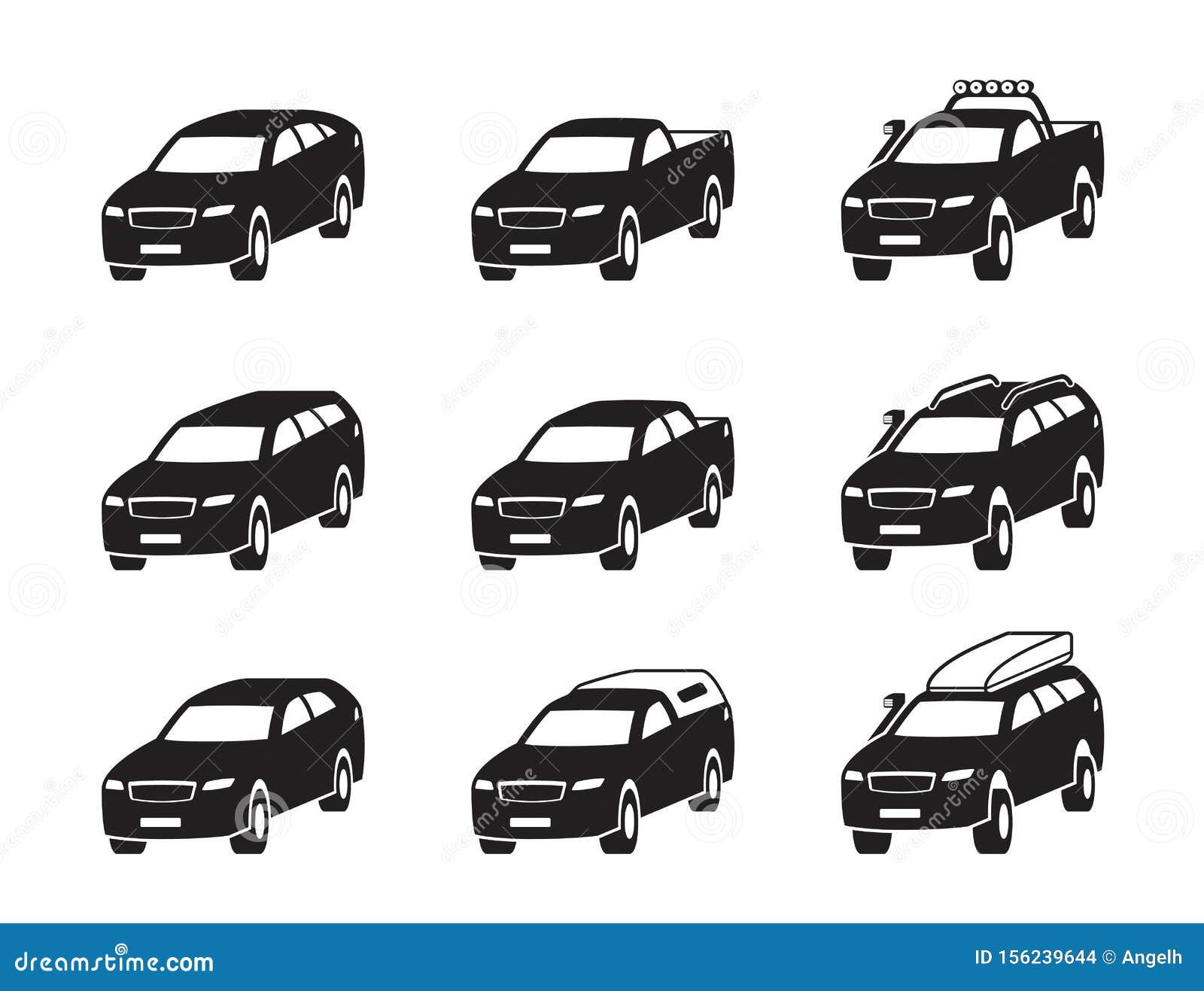 Different Sport Utility Vehicles in Perspective Stock Vector ...