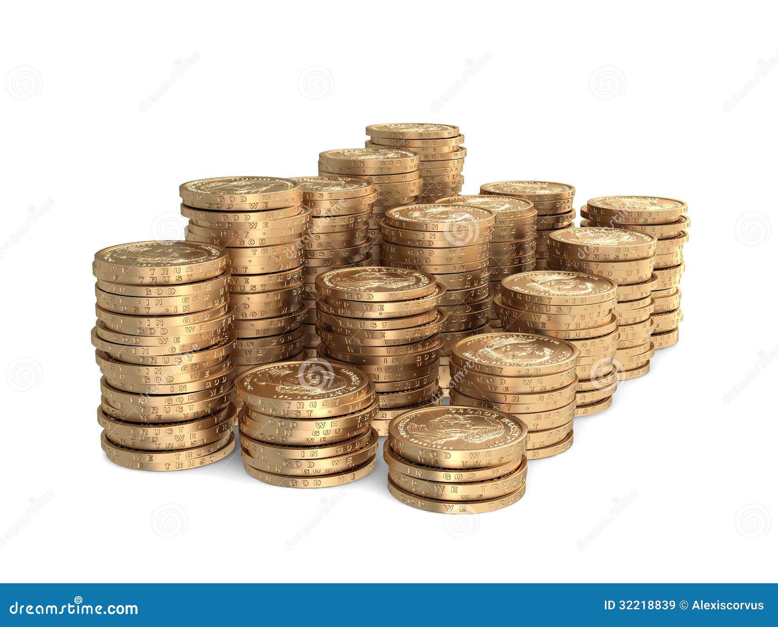Different stacks of coins stock illustration. Illustration of clipping ...
