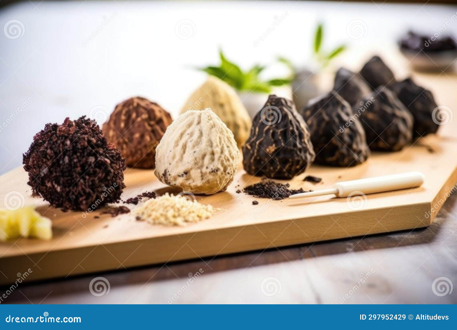 Different Stages of Truffle Rolling Displayed in a Row Stock Image ...