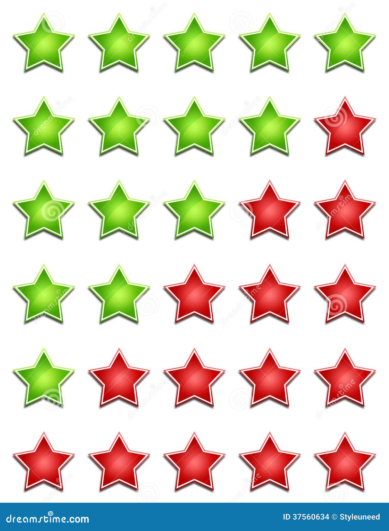 Different Star Symbols - Vector Illustration Set - Isolated On ...