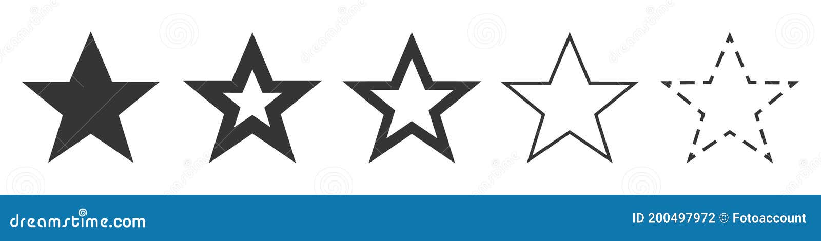 Different Star Symbols - Vector Illustration Set - Isolated on White ...