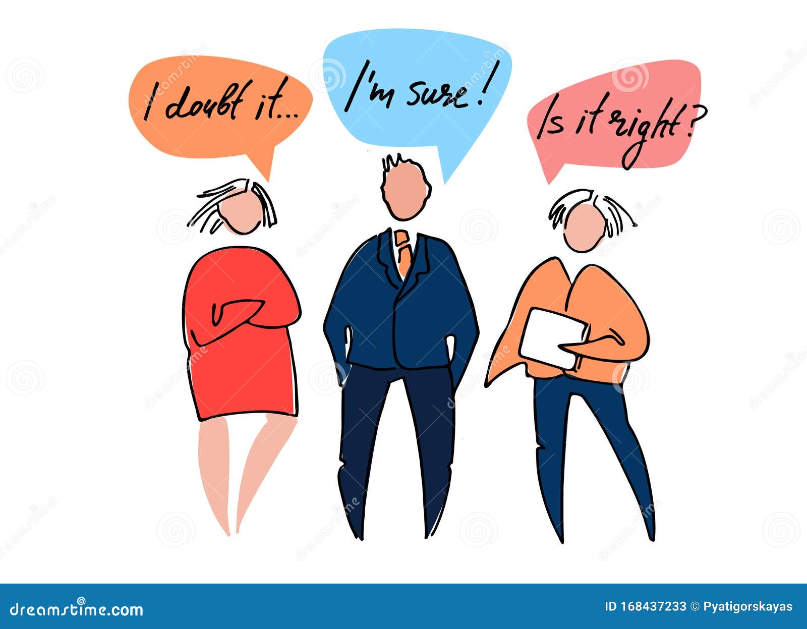 Different States of Mind of Business People: Asking, in Doubt, Sure ...