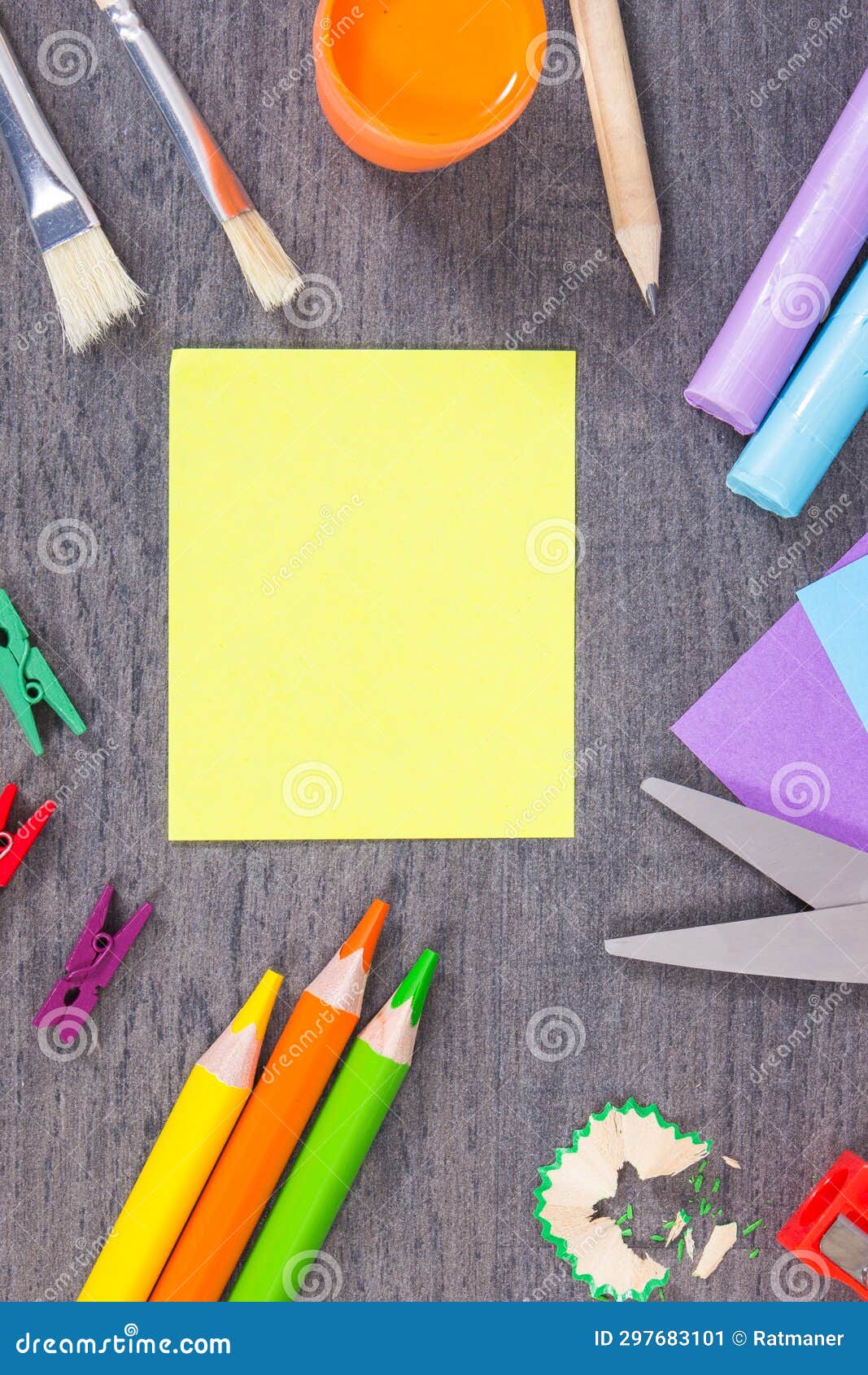 Different Stationery Accessories for Learning at School or Preschool ...