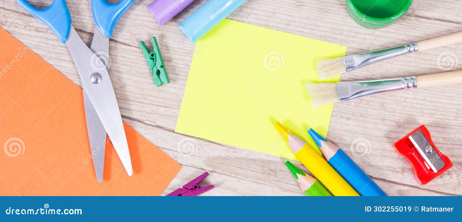 Different Stationery Accessories for Learning at School or Preschool ...