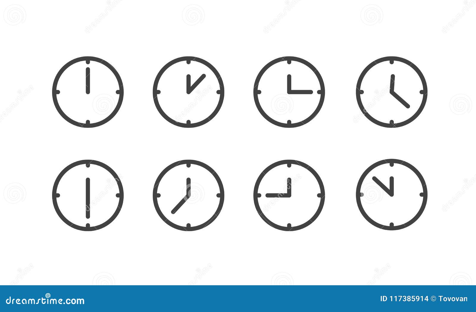 Different Status of Clocks. Vector Stock Vector - Illustration of ...