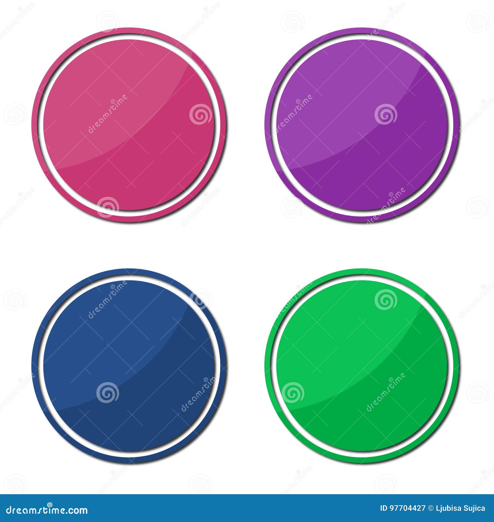 4 Different Sticker, Circle Shape Stock Vector - Illustration of mirror ...