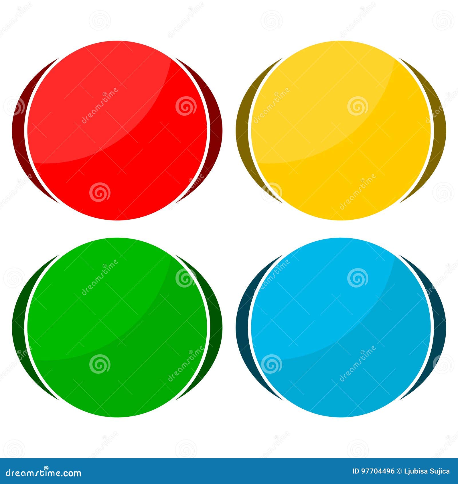 4 Different Sticker, Circle Shape Stock Vector - Illustration of color ...