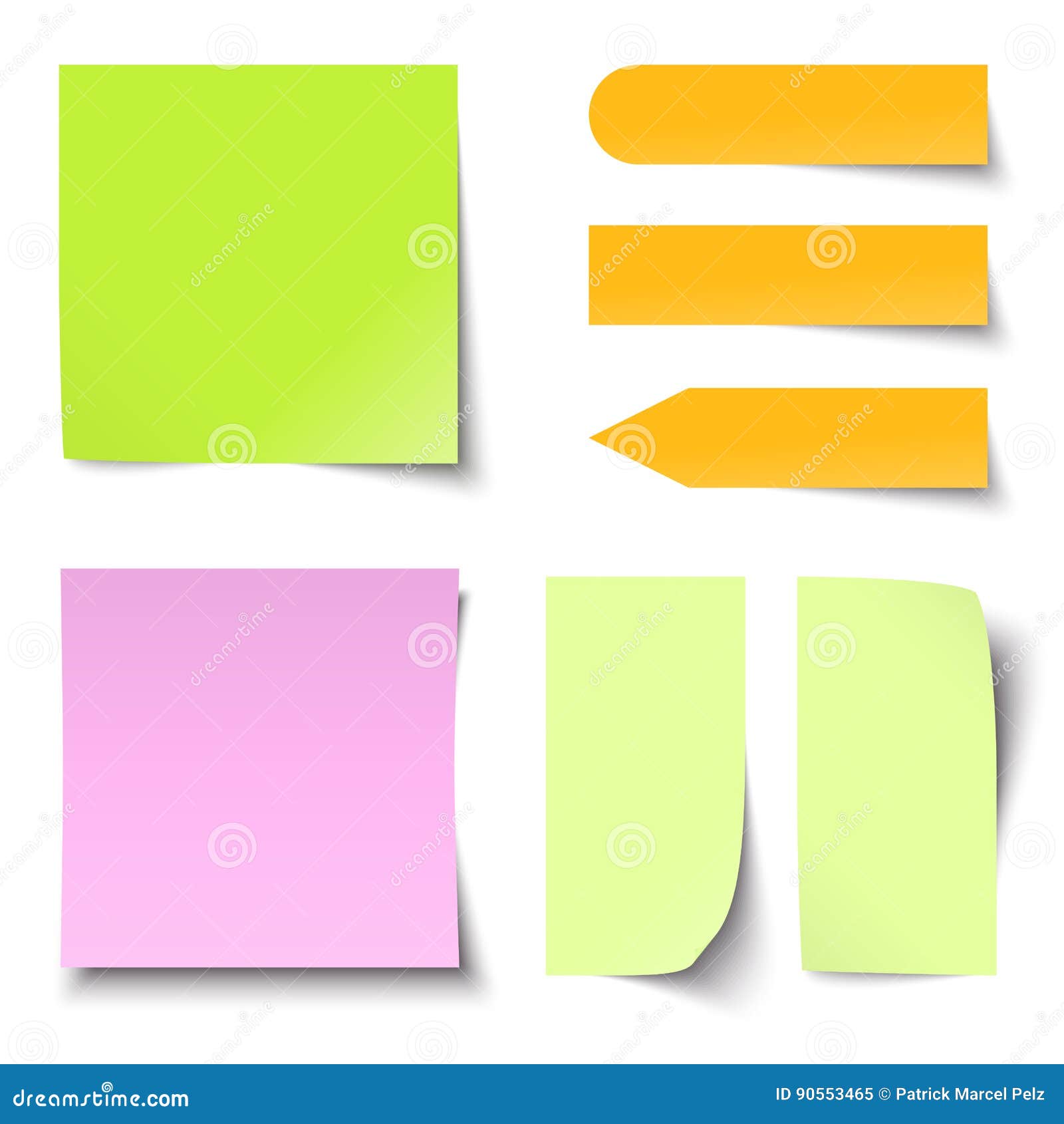 Different sticky notes stock vector. Illustration of note - 90553465