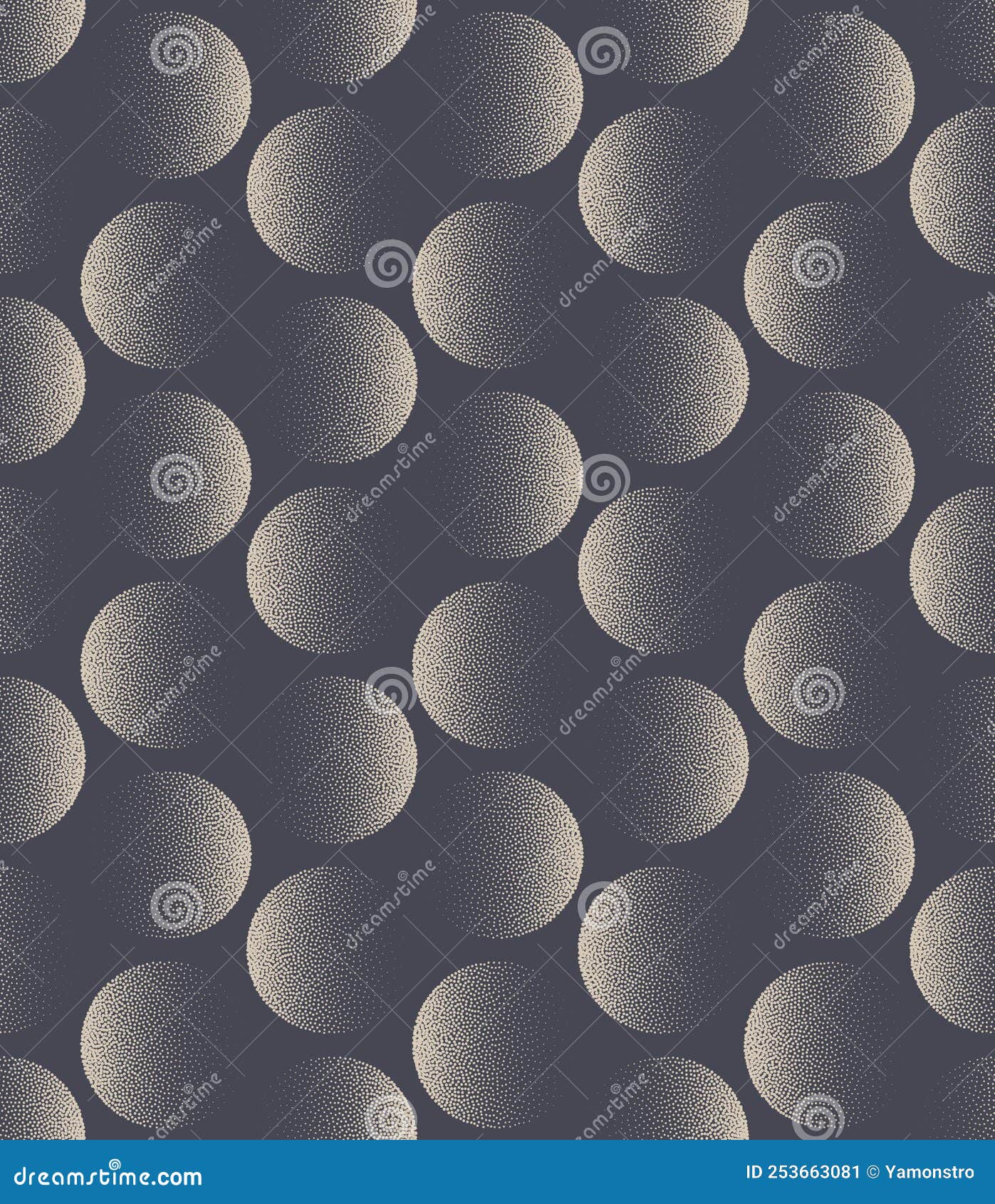 Different Stipple Gradient Rounds Seamless Pattern Vector Abstract ...