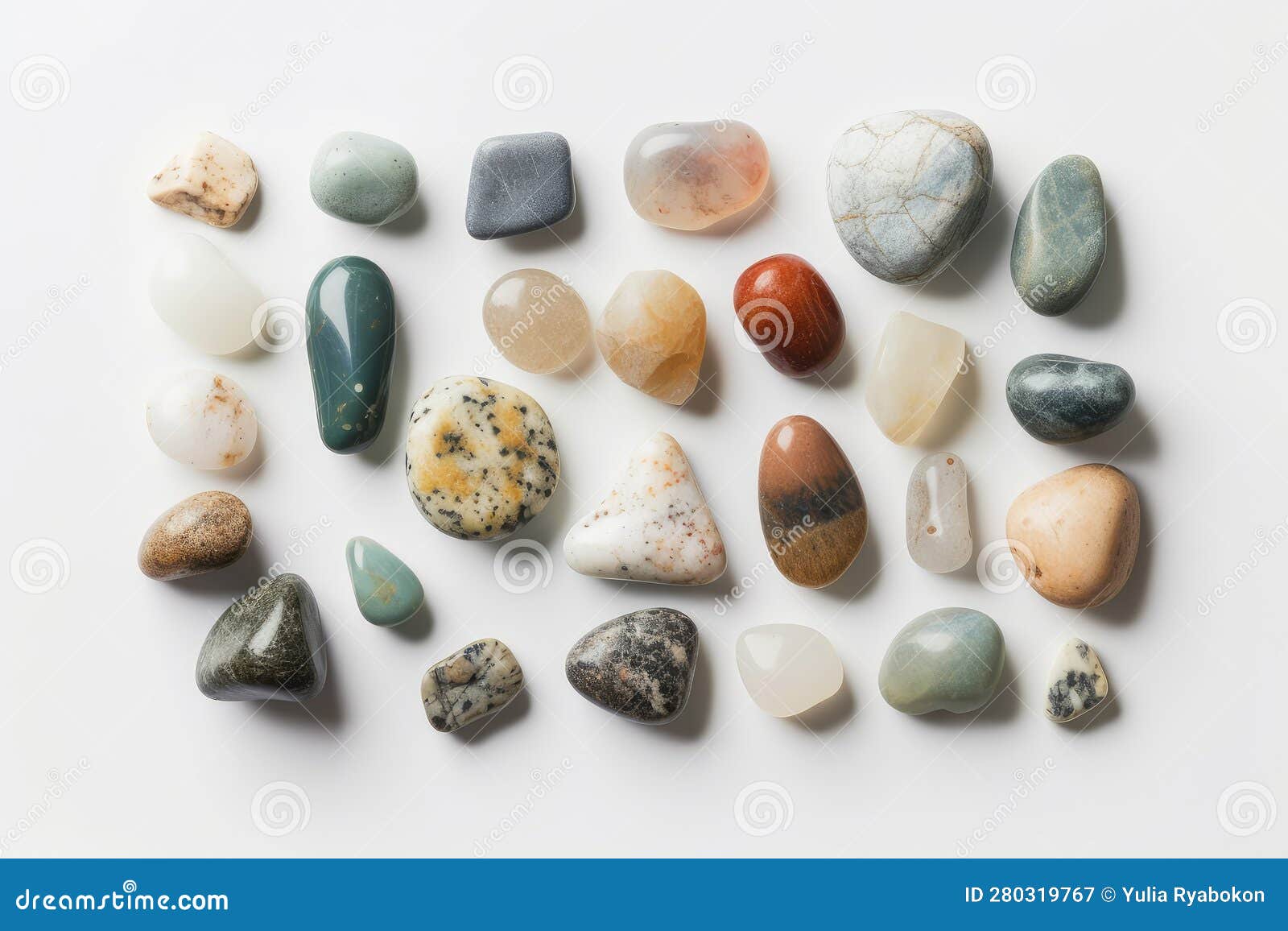 Set Of Different Stones Boulders And Rocks With Trees And Vegetation ...