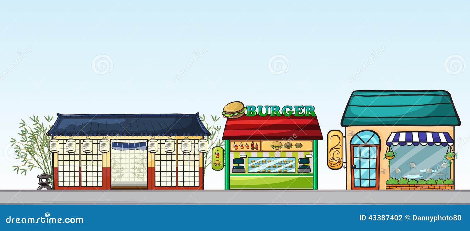 Different stores stock vector. Illustration of edges - 43387402