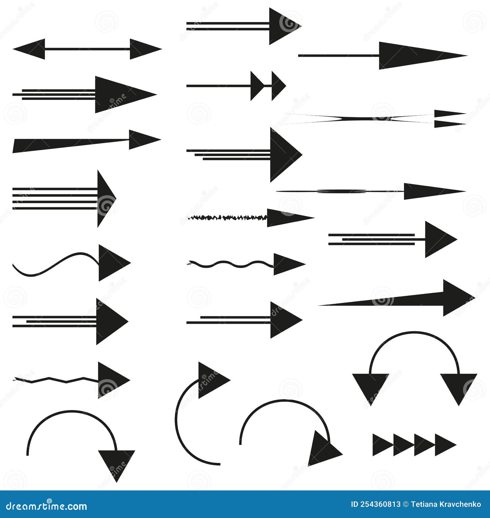 Different Straight Arrows. Abstract Grunge Texture. Vector Illustration ...