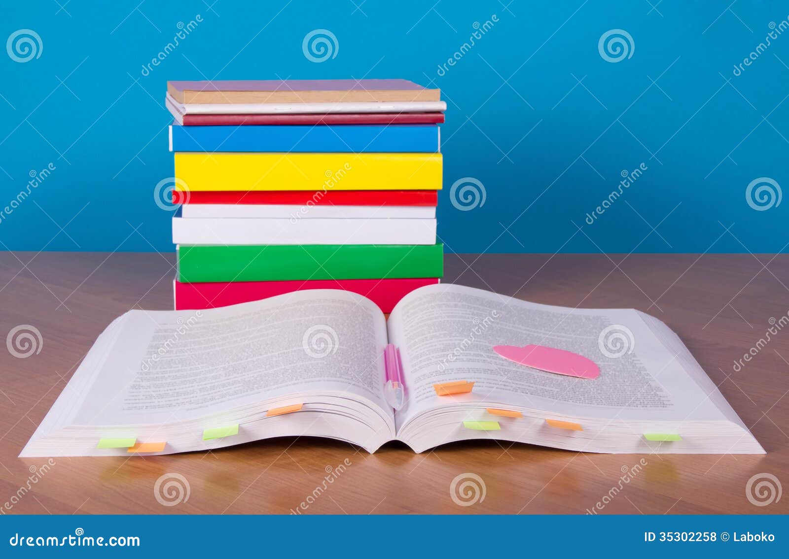 Different study books stock photo. Image of page, bookmark - 35302258