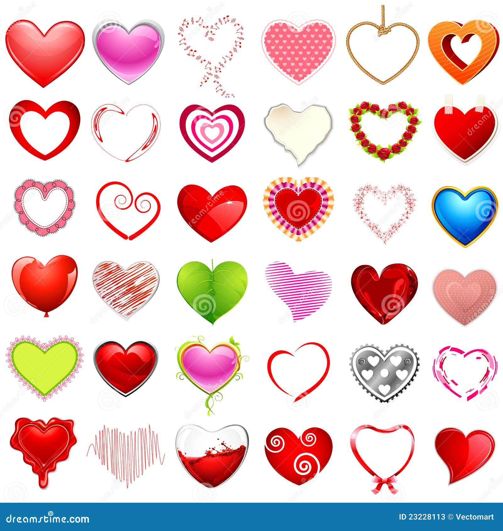 Different style of Hearts stock vector. Illustration of glass - 23228113