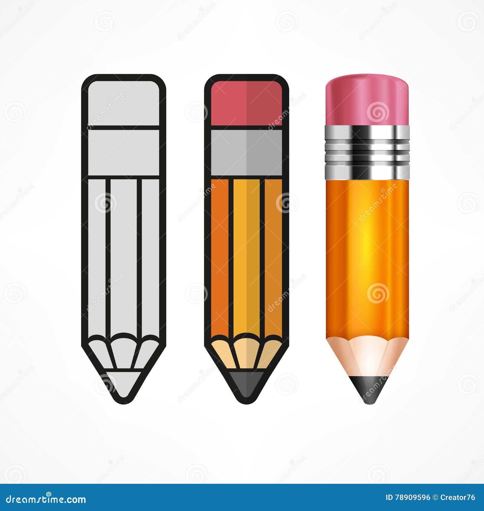 Different style pencils stock vector. Illustration of sharp - 78909596